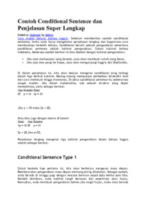 UNIVERSITAS BINA DARMA - TEKNIK - TEKNIK SIPIL - BAHASA INGGRIS 3 - CONTOH CONDITIONAL SENTENCE ...